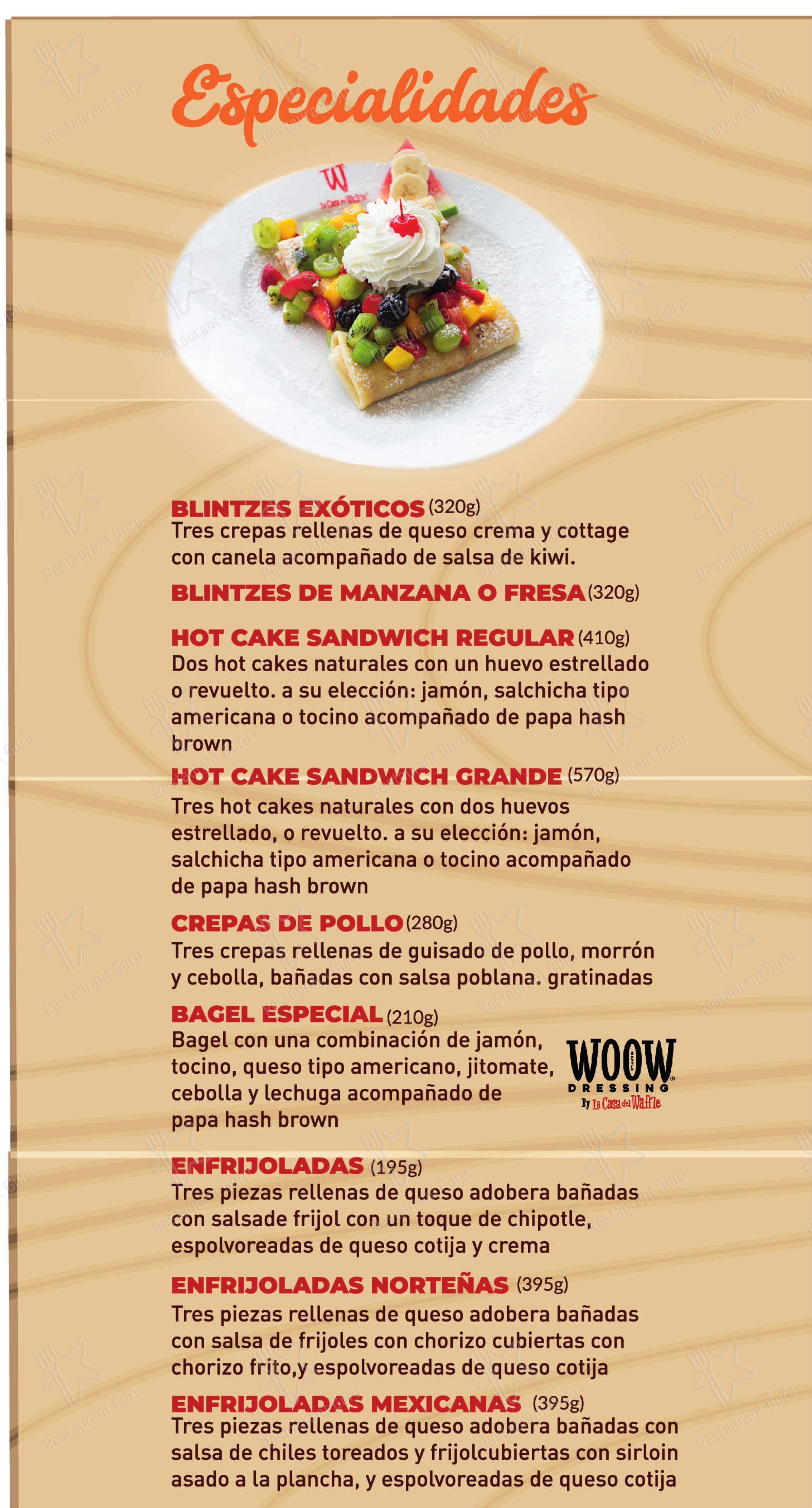Carta del restaurante La Casa Del Waffle - Chapalita, Guadalajara, Av ...