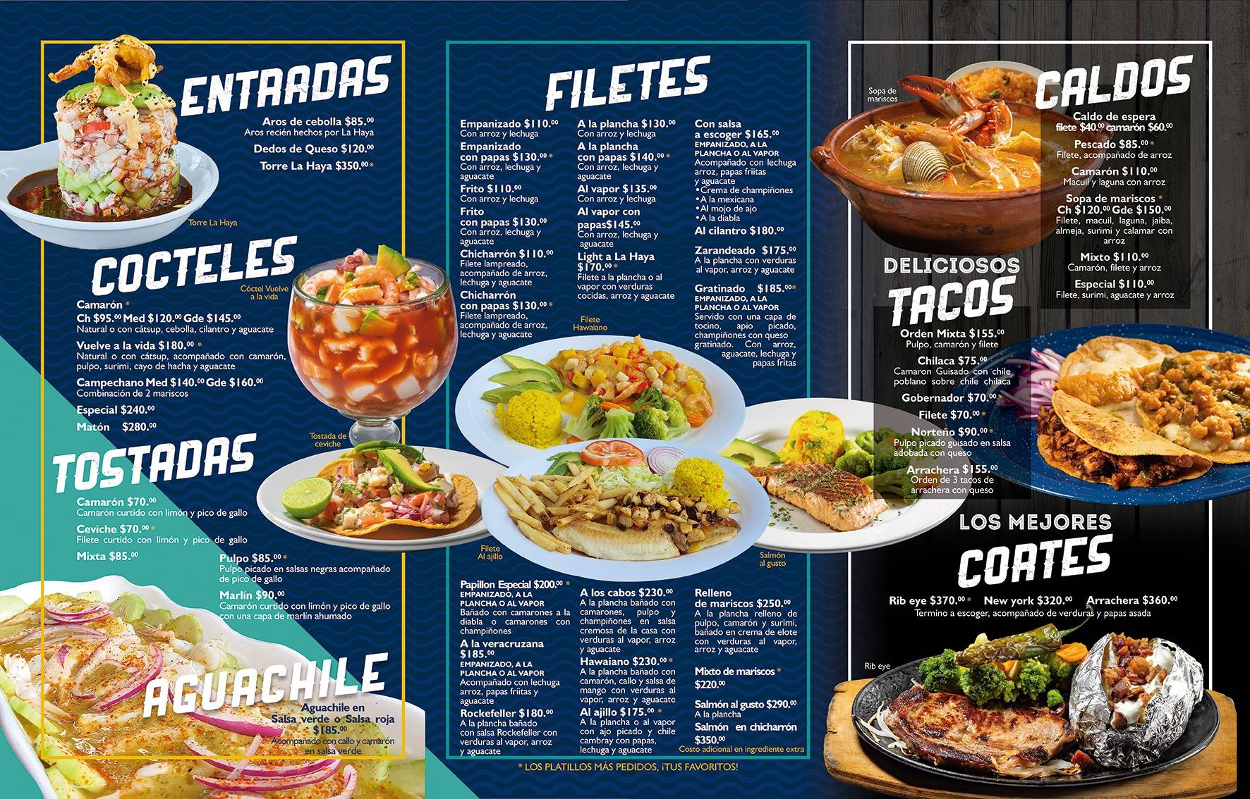 Carta del restaurante La Haya, Monterrey