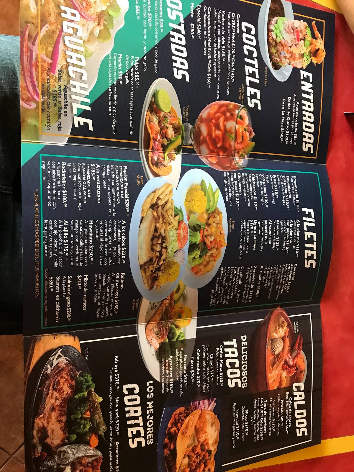 Carta del restaurante La Haya, Monterrey