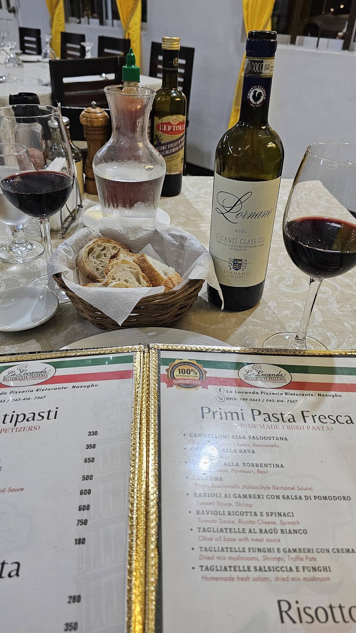 Menu at La Locanda Ristorante pizzeria, Nasugbu