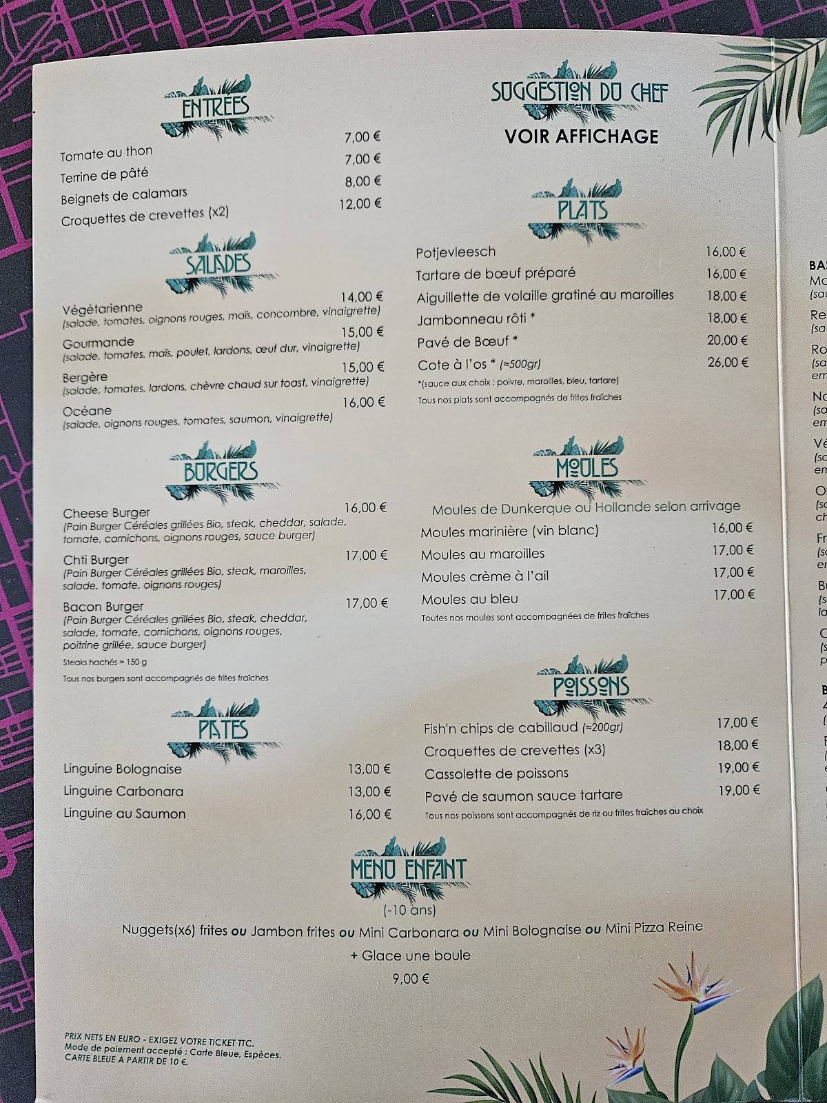 Menu au La Maison de la Dune restaurant, Bray-Dunes