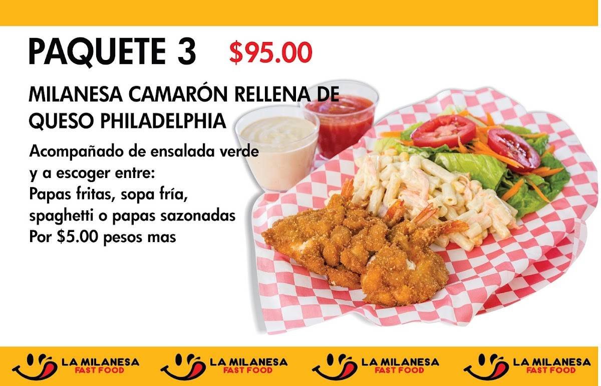 Menu at La Milanesa Fast Food, Hermosillo, Elektra