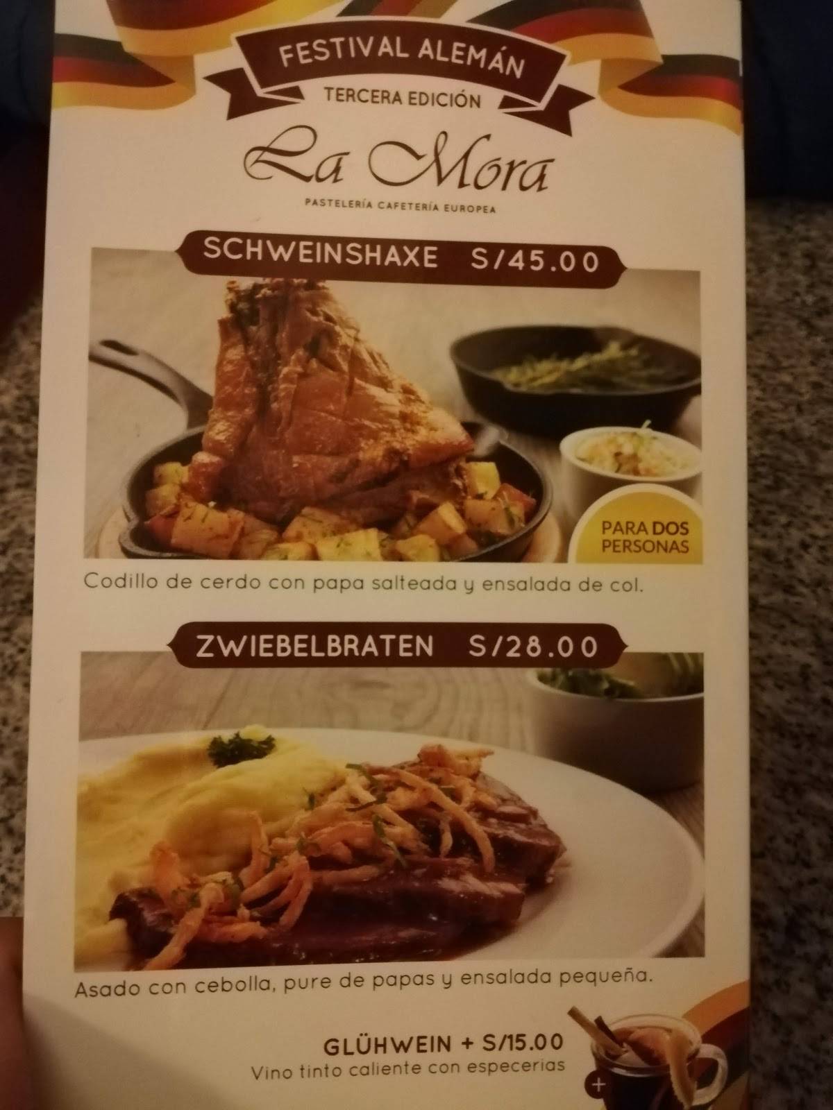 Carta de La Mora Pastelería & Café, Miraflores, C. José Galvez 491