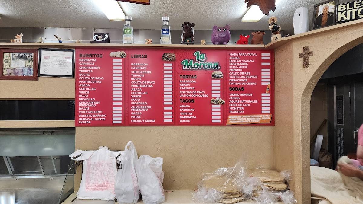 Menu at La Morena restaurant, Las Cruces