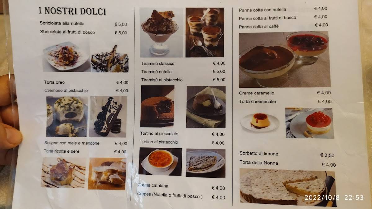 Menu at La Pergola restaurant, Rome, Via Alberto Cadlolo