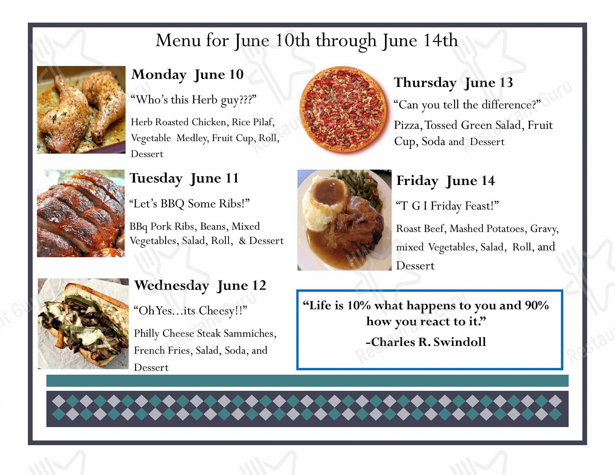 Menu at La Pine Community Kitchen, La Pine