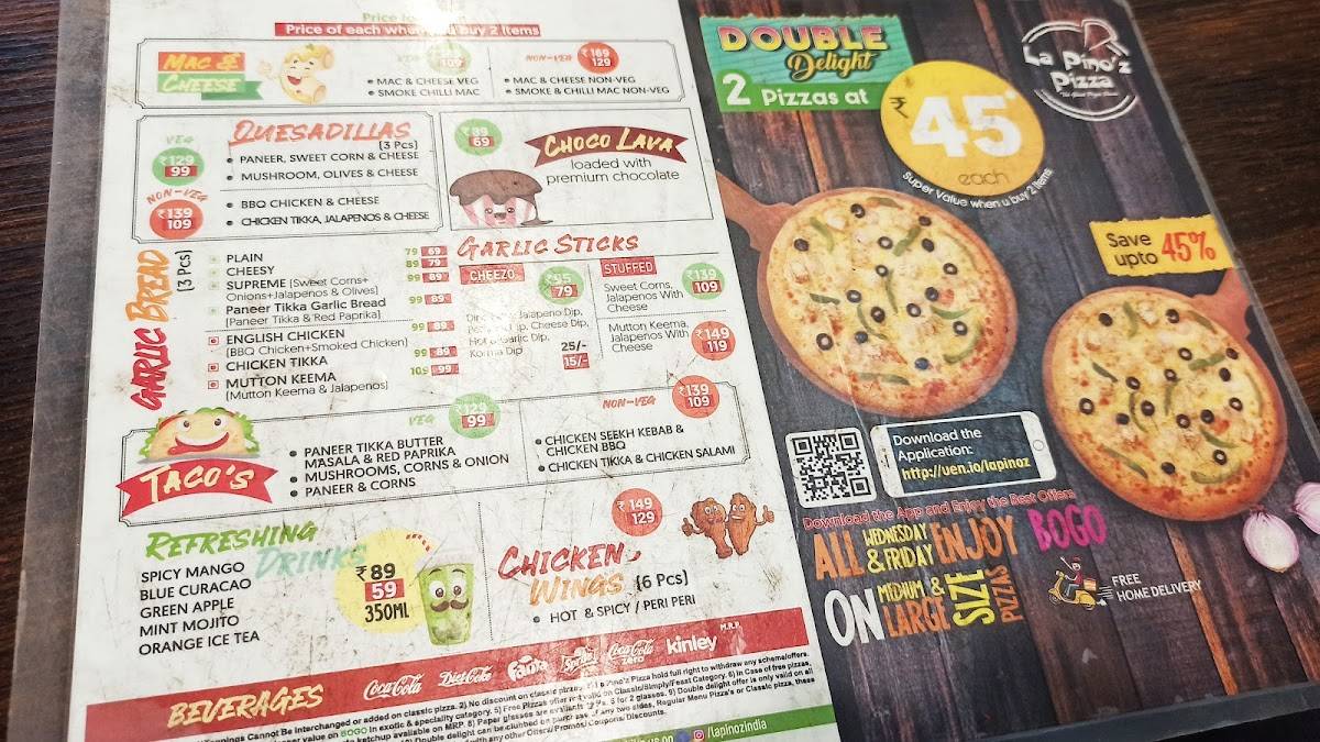 Menu at La Pino'z Pizza - BTM, Bengaluru, Shop No. 2