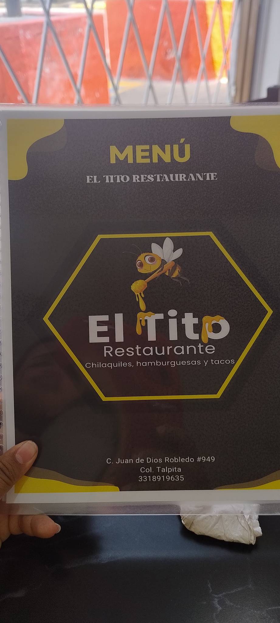 Carta del restaurante La Resaca, Guadalajara