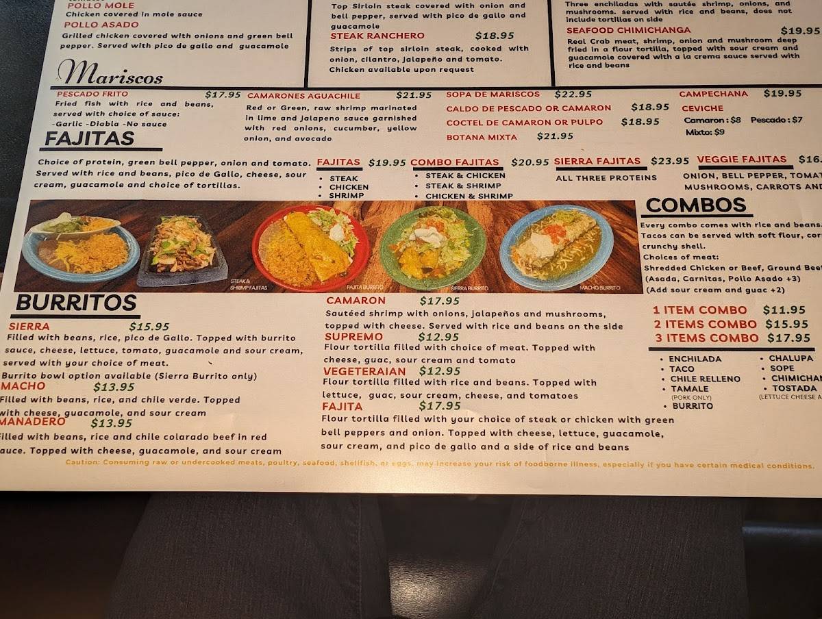 Menu at La Sierra Mexican Restaurant & Cantina, Newberg