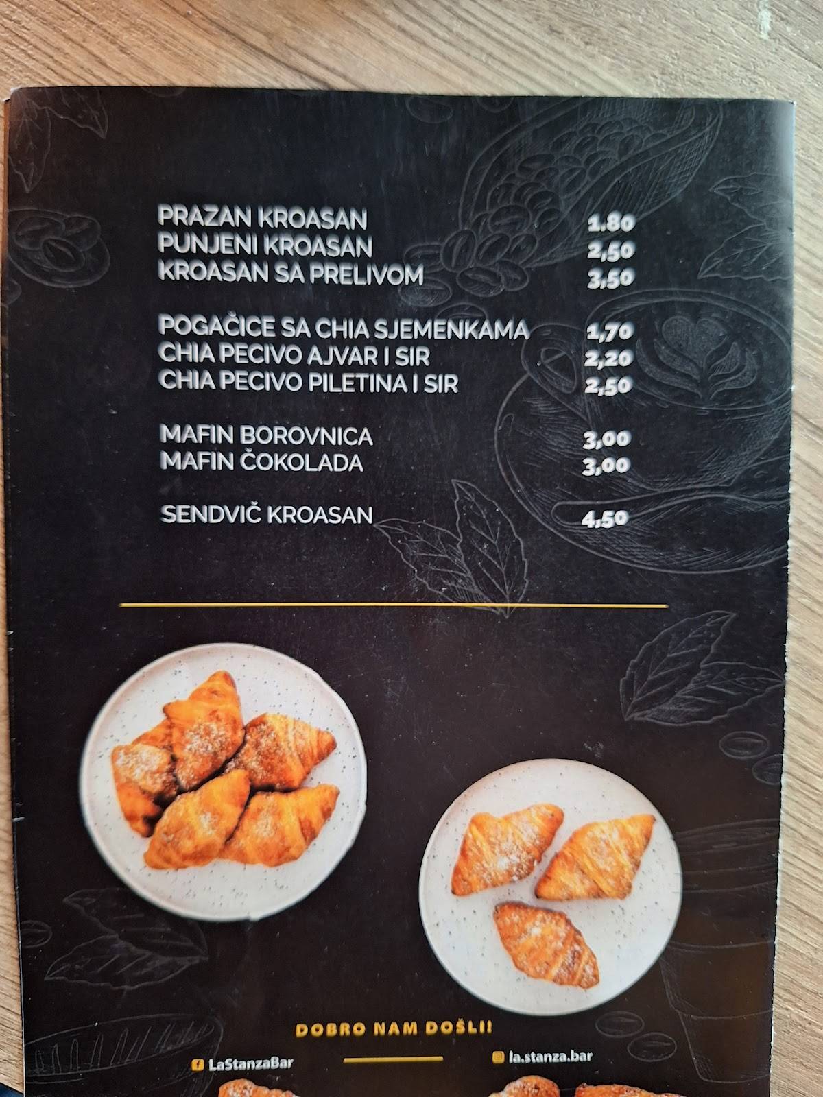 Speisekarte von La Stanza cafe, Banja Luka