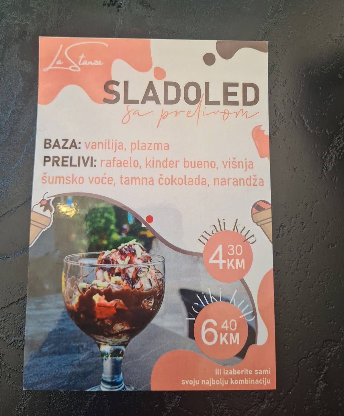Speisekarte von La Stanza cafe, Banja Luka