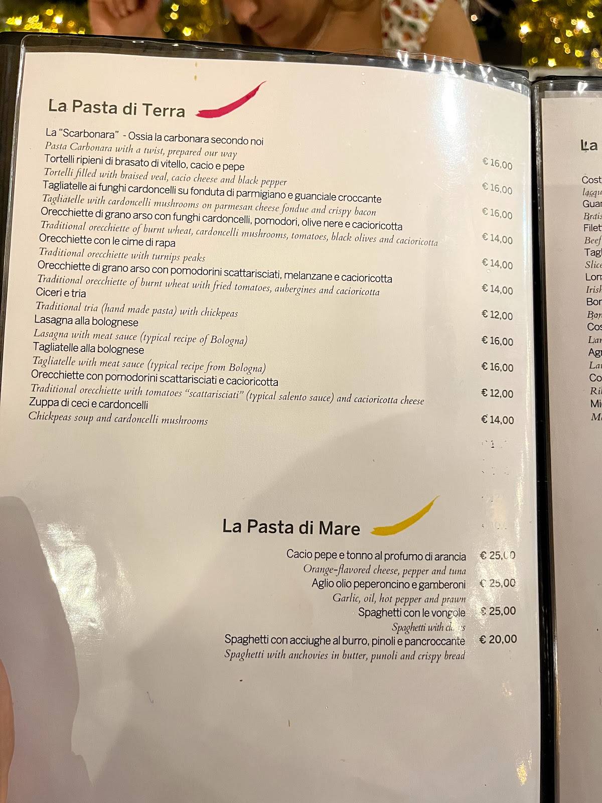 Speisekarte von La Torre di Merlino pizza, Lecce