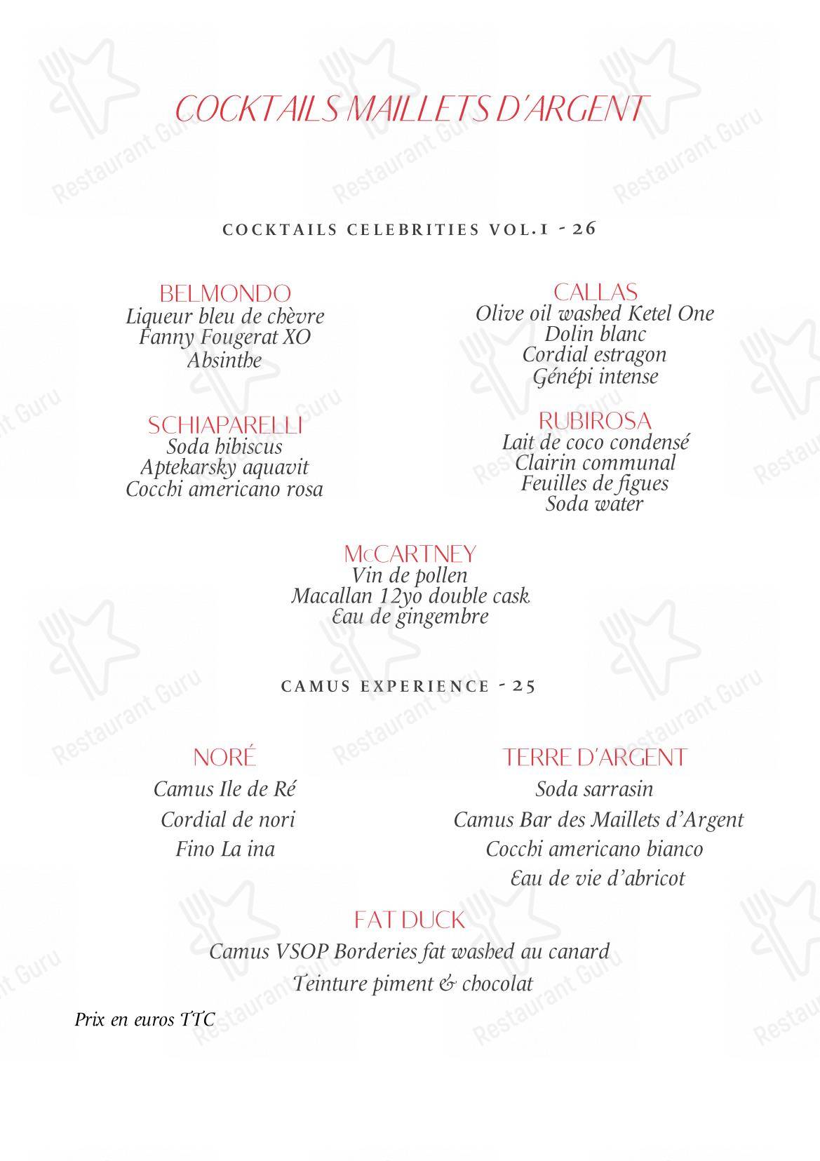 Menu at La Tour d'Argent restaurant, Paris, 15 Quai de la Tournelle