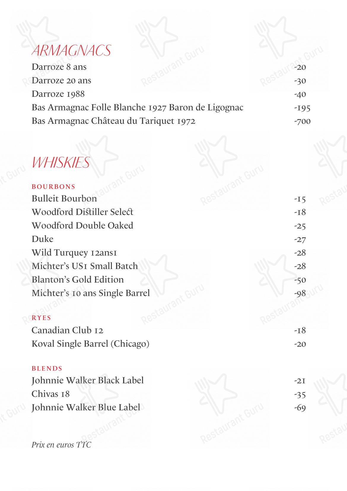Menu at La Tour d'Argent restaurant, Paris, 15 Quai de la Tournelle
