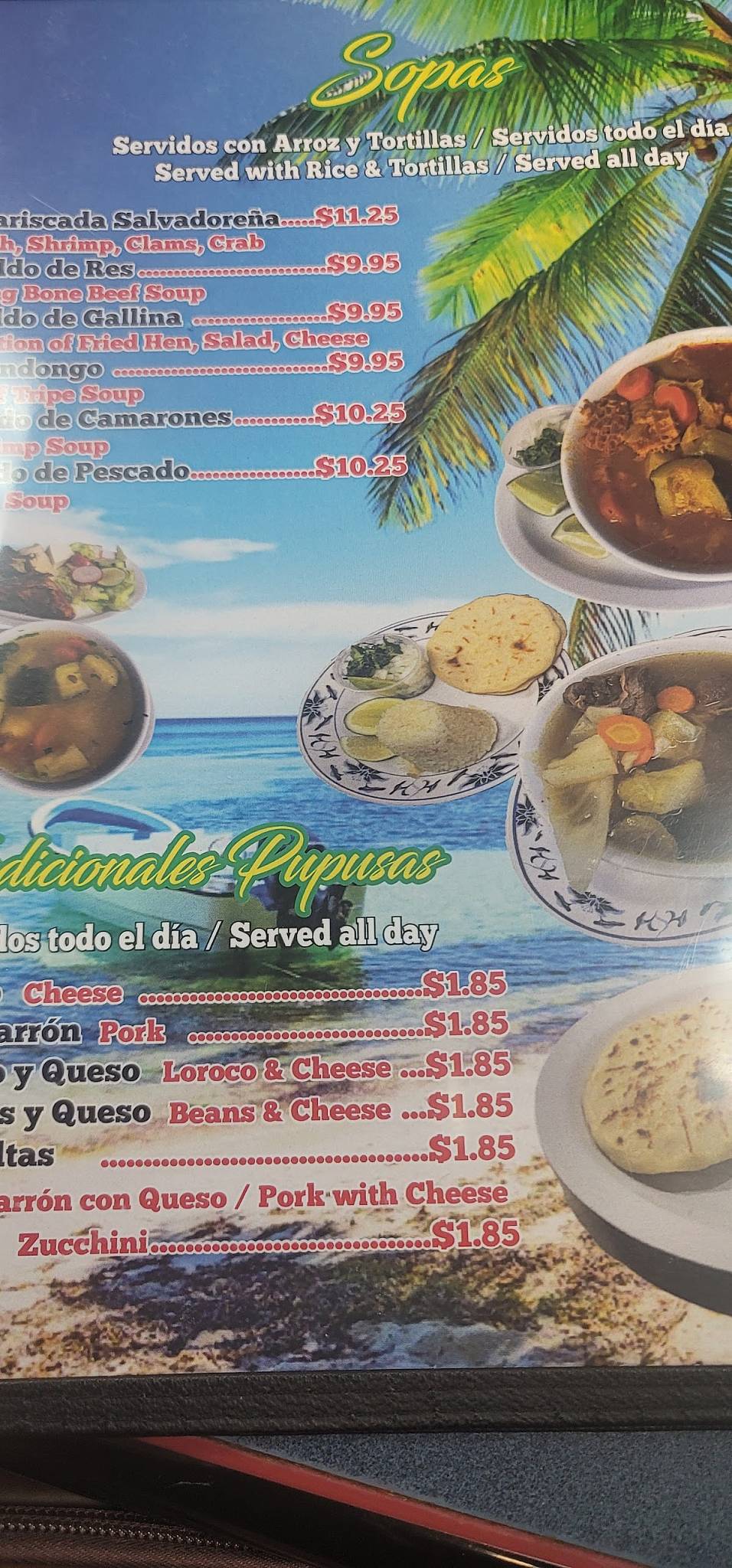 Menu at La Union restaurant, Houston, Wilcrest Dr