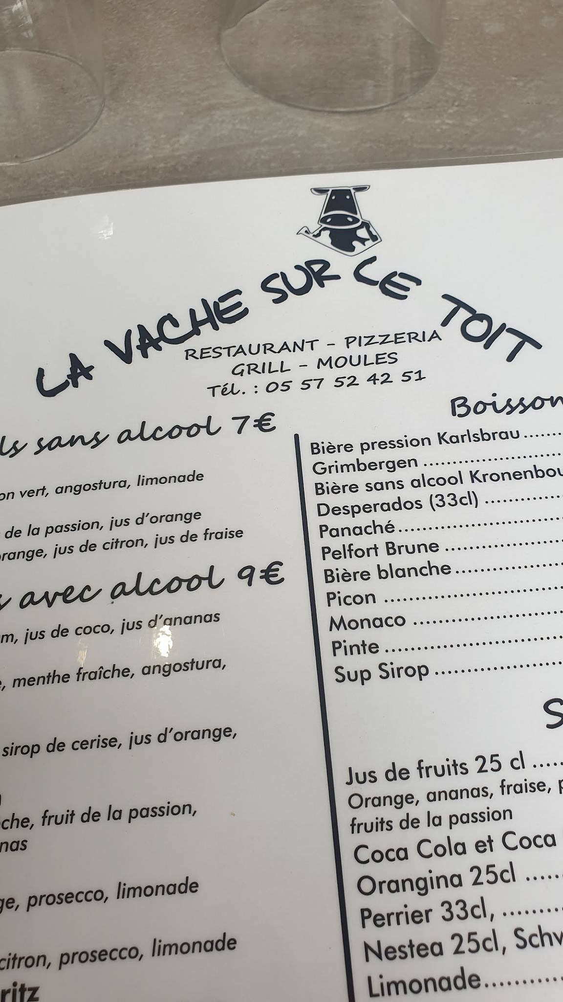 Menu au Restaurant Grill La Vache sur le Toit Gujan-Mestras, Gujan-Mestras