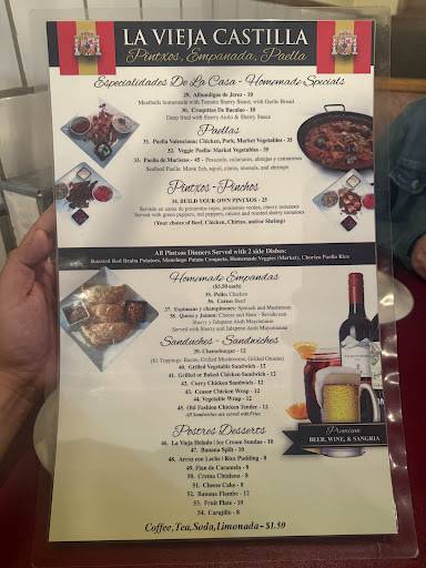 Menu at La Vieja Castilla restaurant, Blue Island