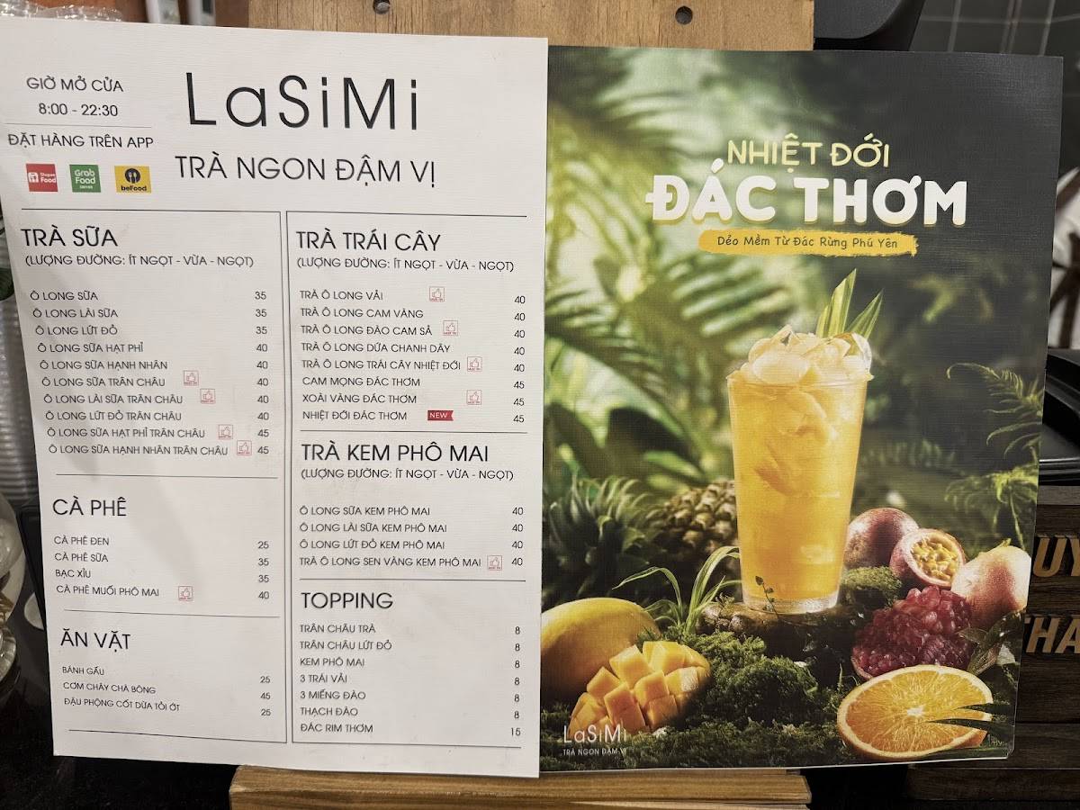 Menu at LaSiMi - Trà Ngon Đậm Vị, Ho Chi Minh City