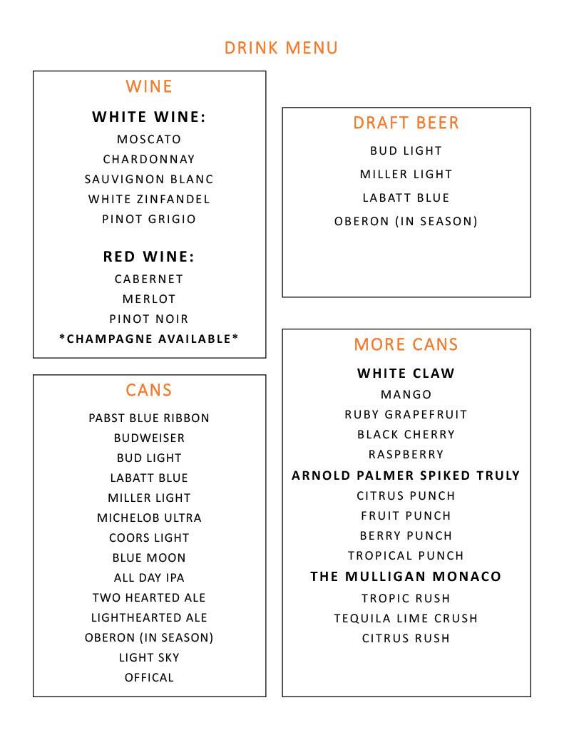 Menu at Lake Doster Golf Club, Cooper Township