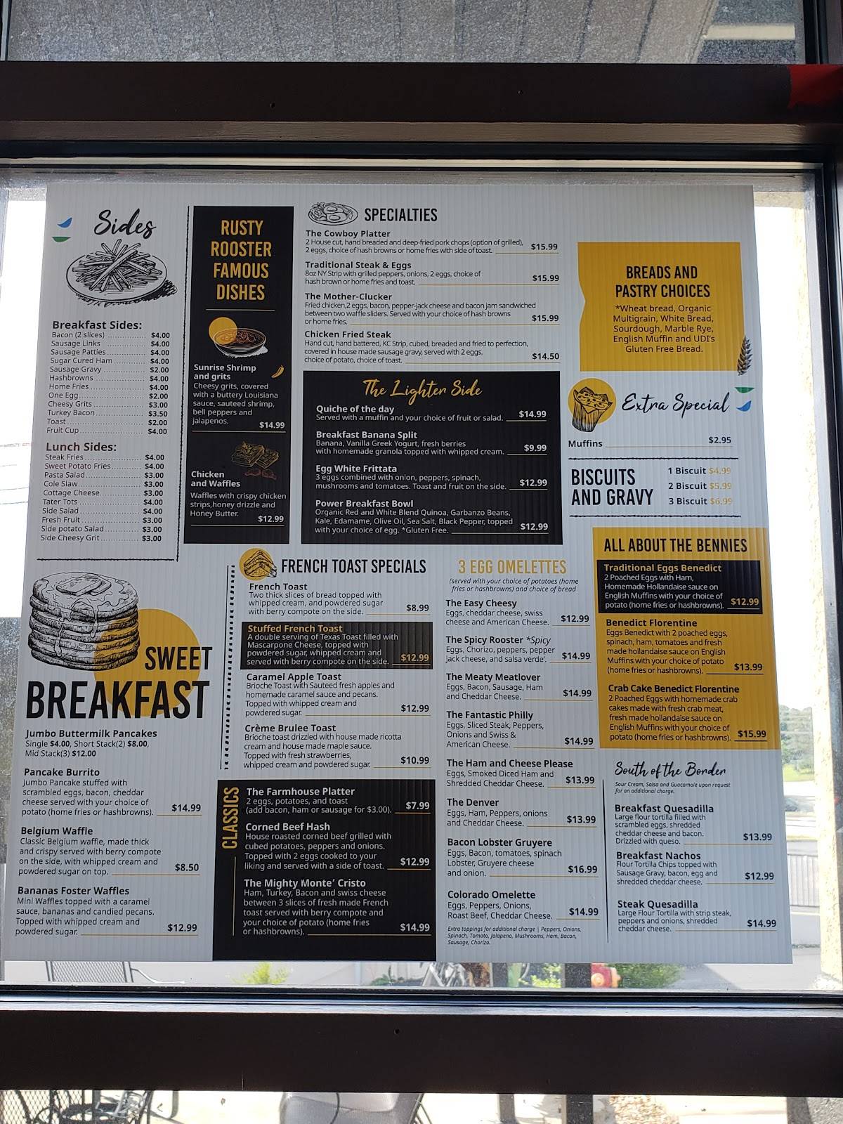Menu at Rusty Rooster Breakfast and Lunch cafe, Lake Ozark