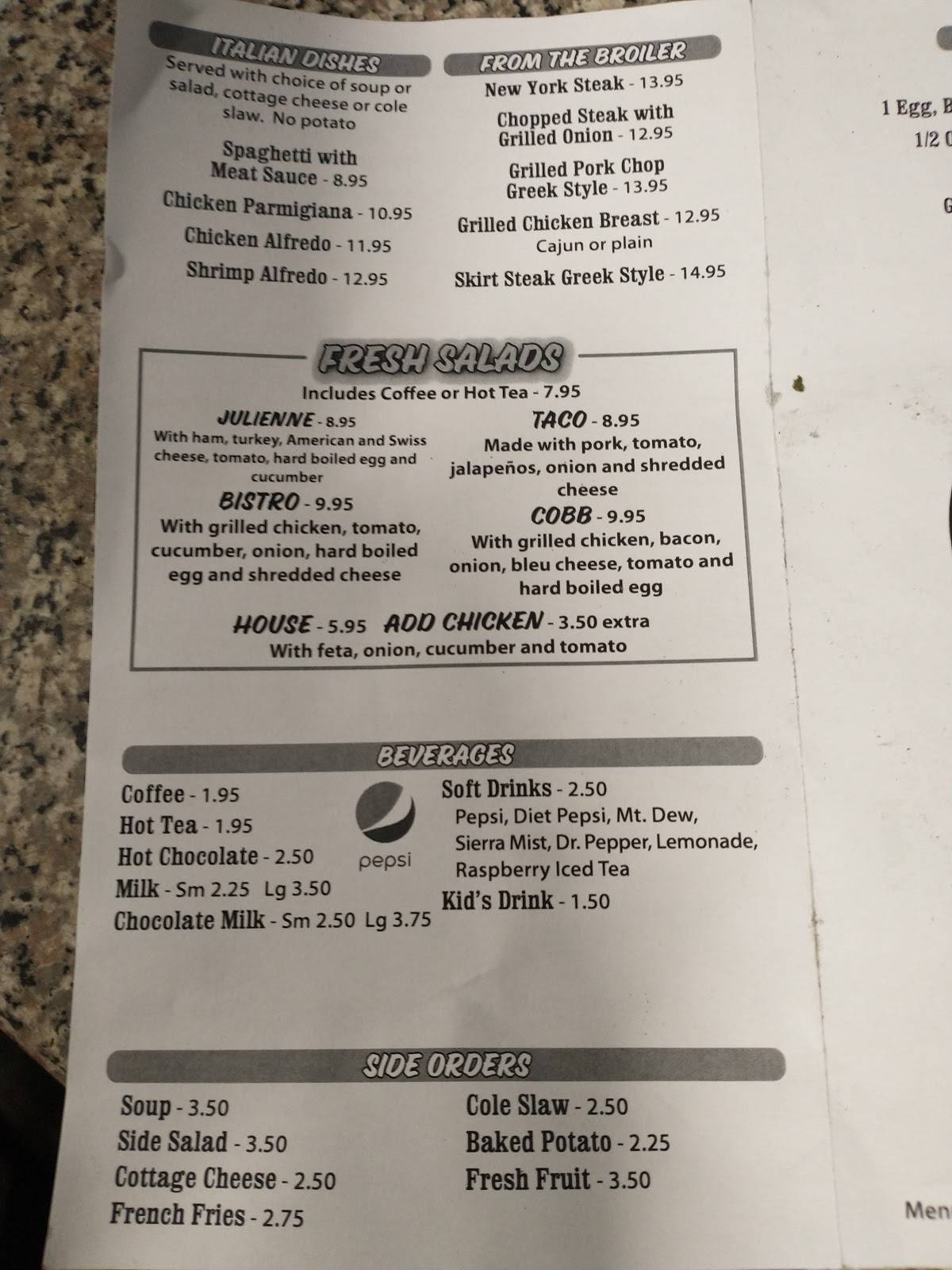 Menu at WB Steakhouse, Lakes of the Four Seasons
