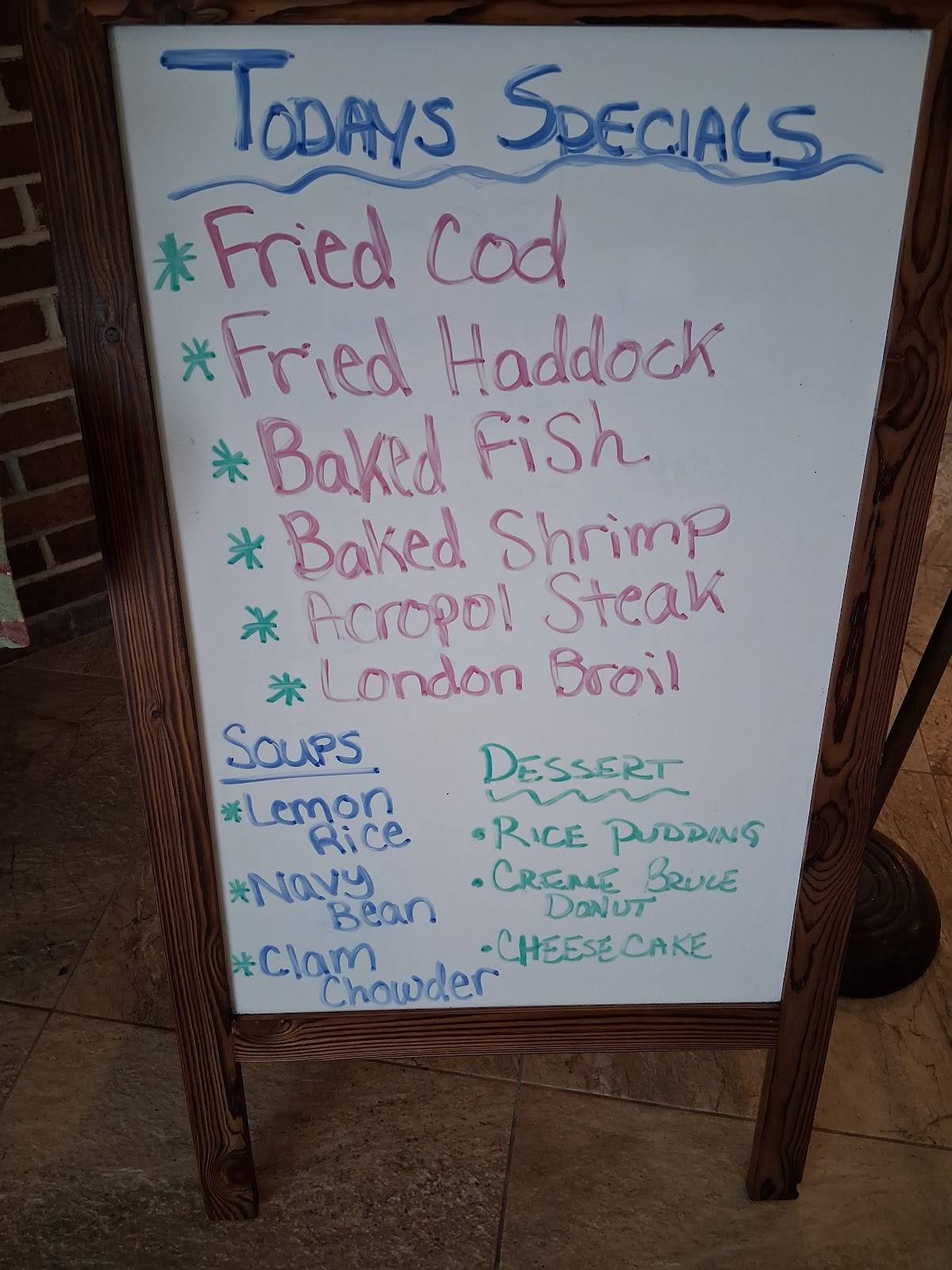 Menu at Acropol Family Restaurant, Largo
