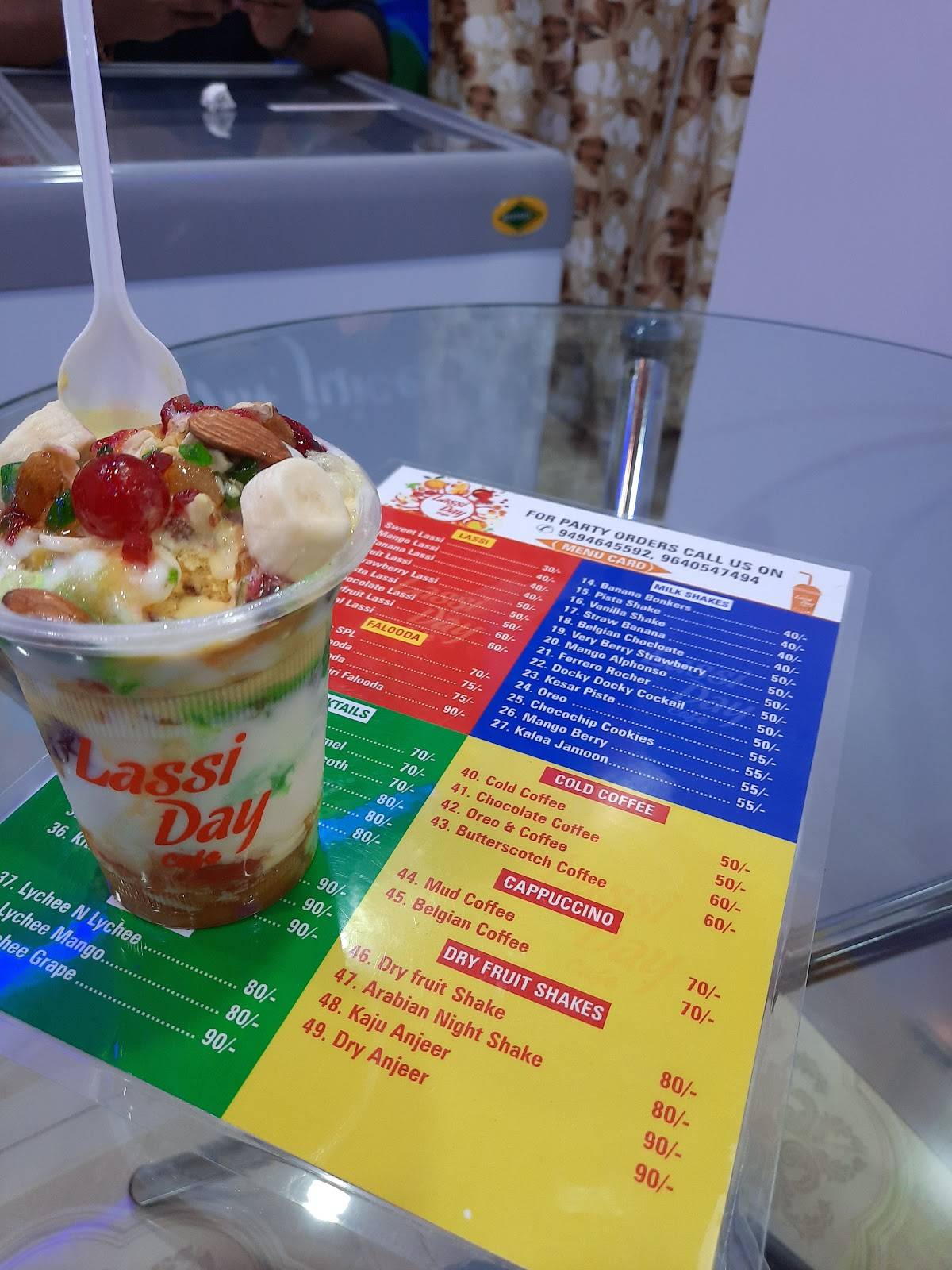 Menu at Lassi Day, Vijayawada