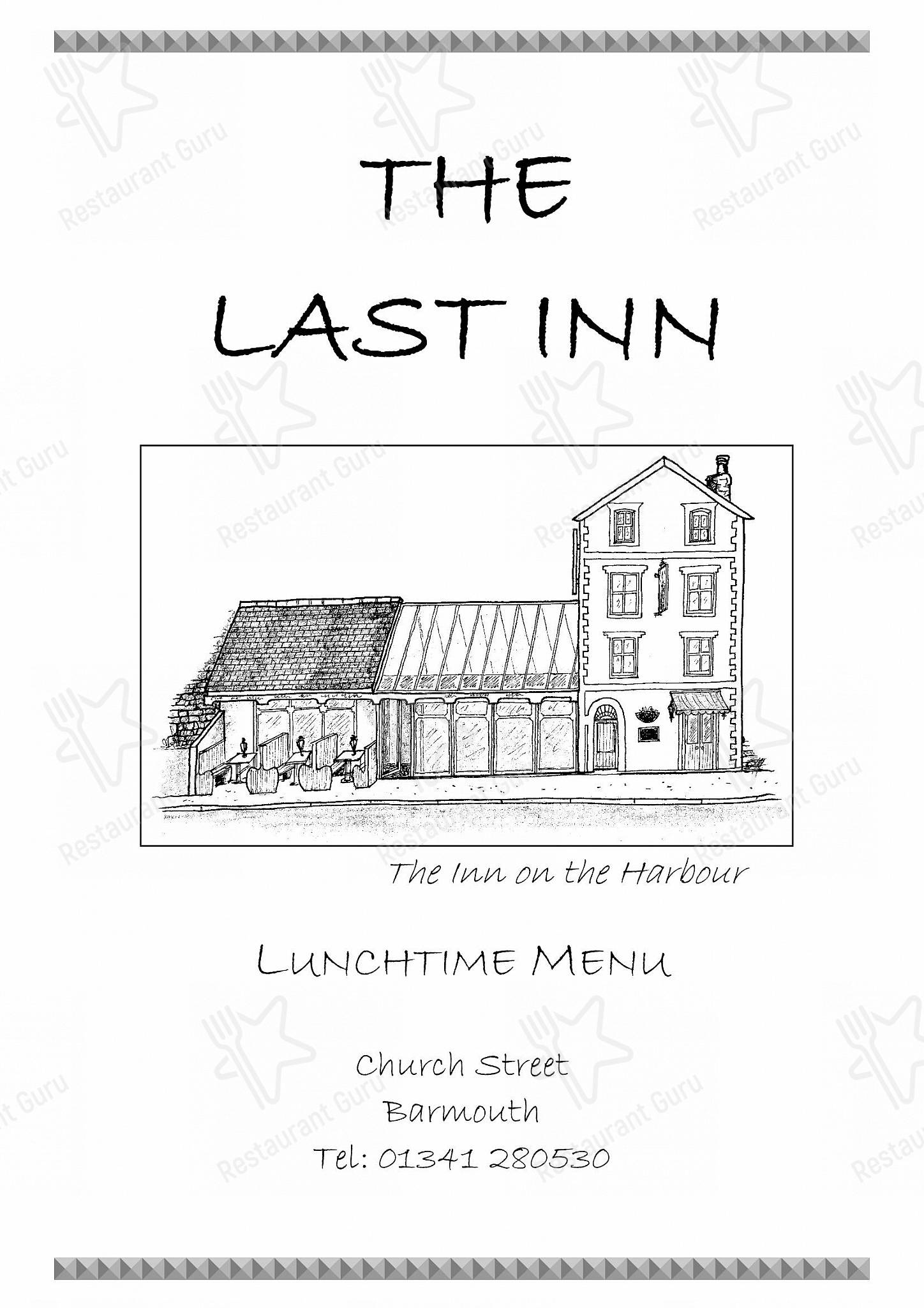 Menu at The Last Inn pub & bar, Barmouth
