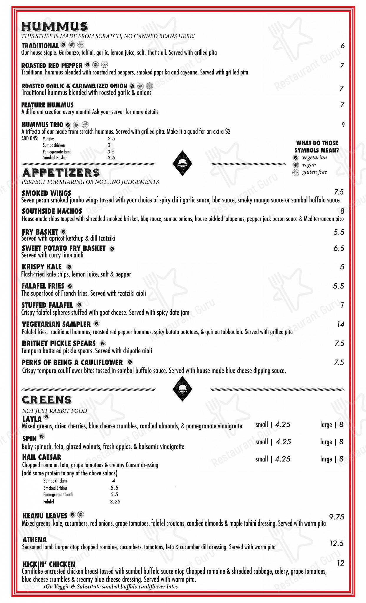 Menu at Layla restaurant, St. Louis, Manchester Ave