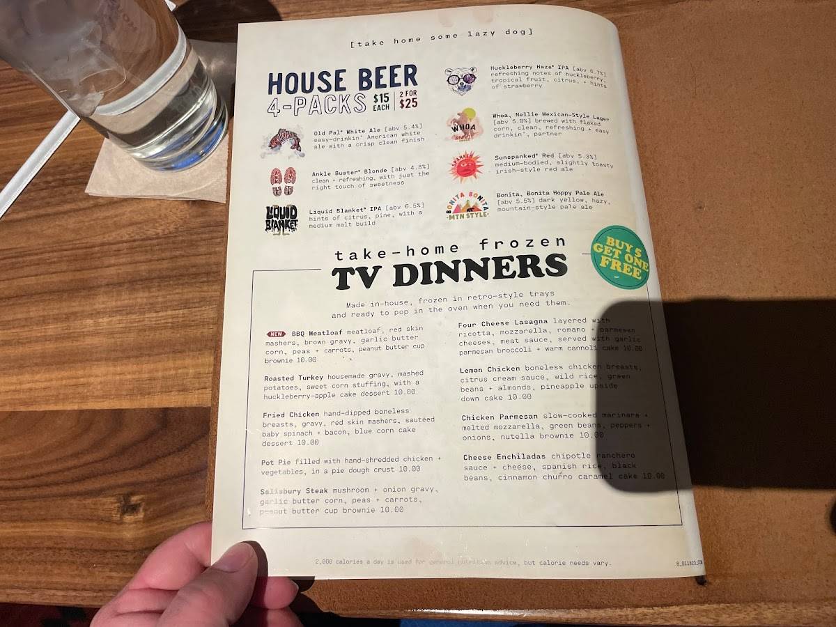 Menu at Lazy Dog Restaurant & Bar, Oak Brook