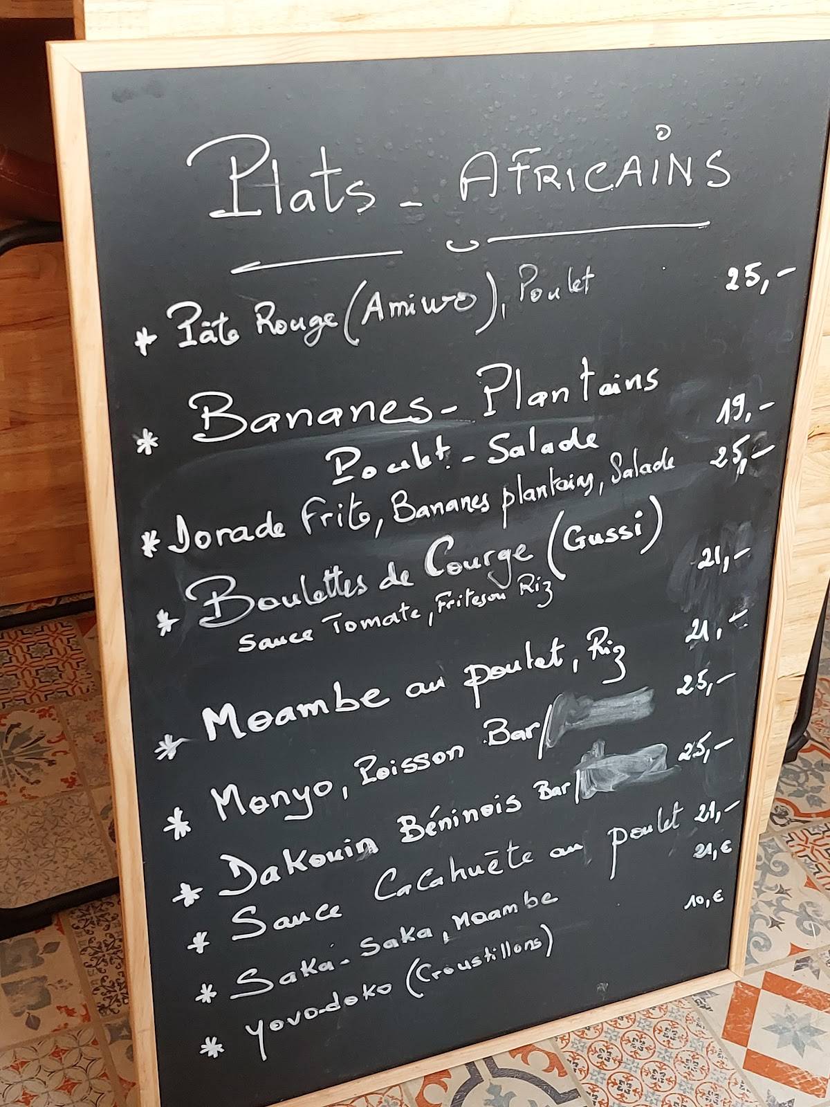 Menu au Le Cauri d'Or, Rixensart