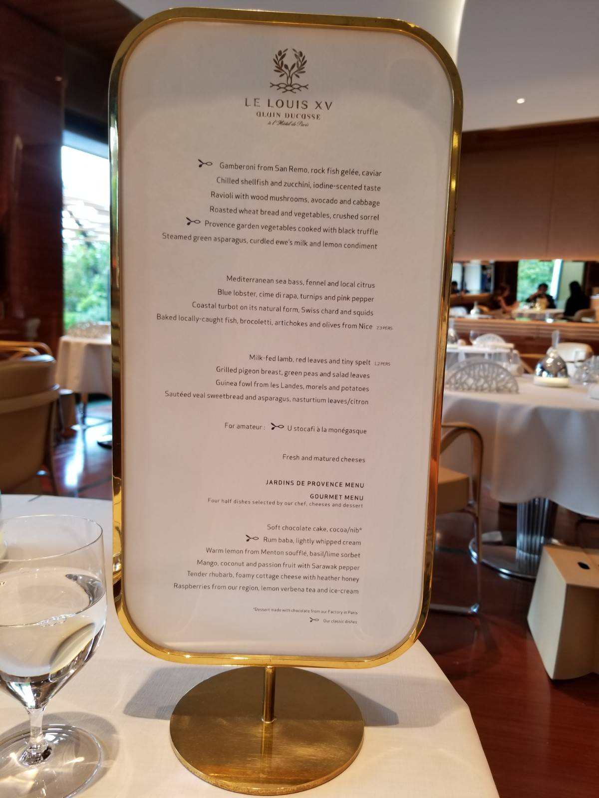 Menu at Le Louis XV - Alain Ducasse à l'Hôtel de Paris restaurant ...