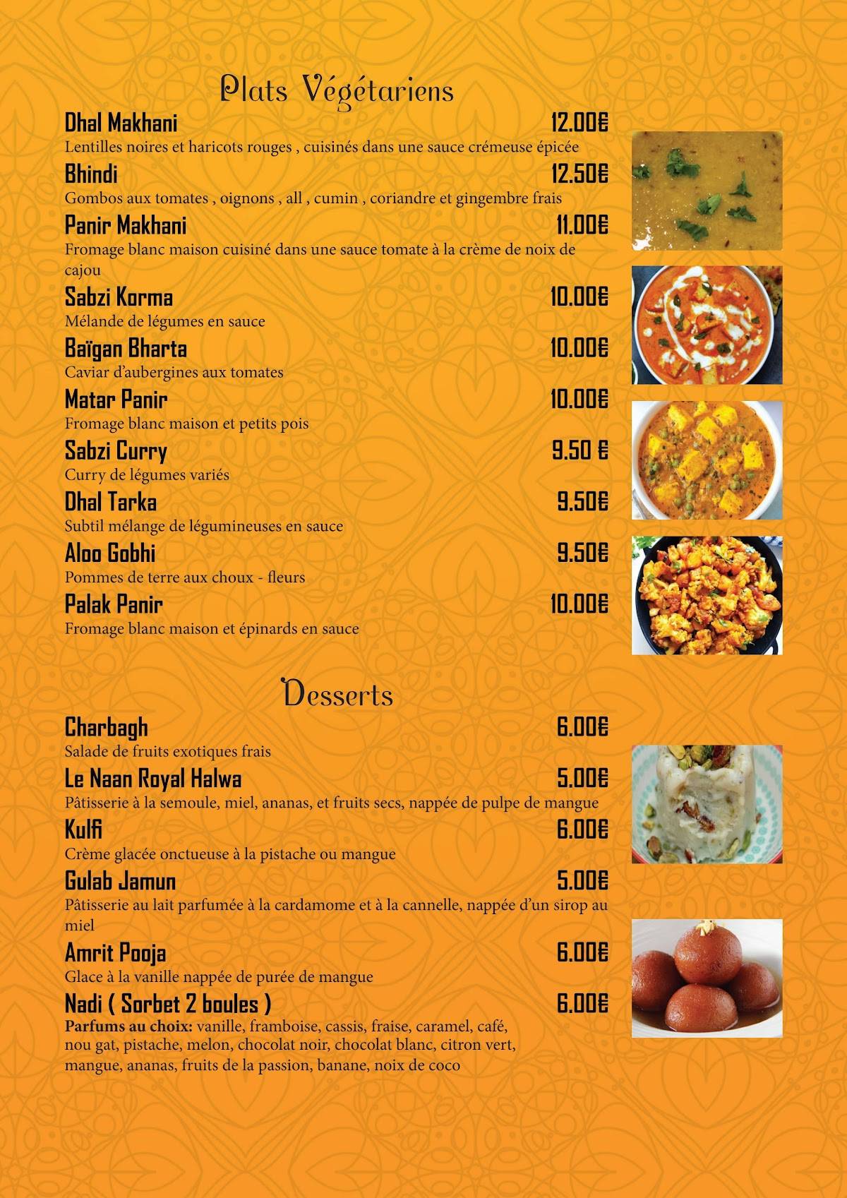 Menu au Le Naan Royal restaurant, Saint-Cyr-l'École