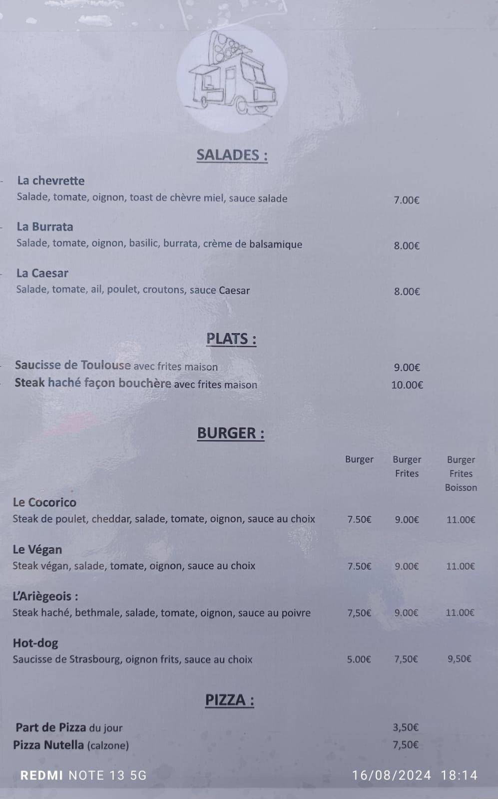 Menu au Le No Stress by A Bela Pizza restaurant, Saverdun