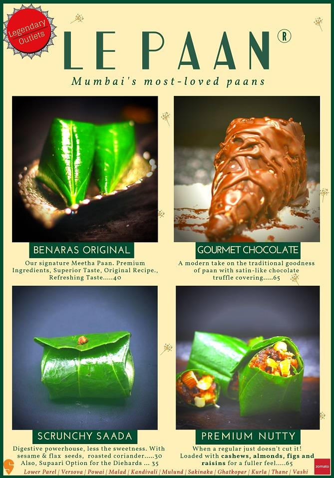Menu at Le Paan, Mumbai, 7, Senapati Bapat Marg, opp. Phoenix Mills Road