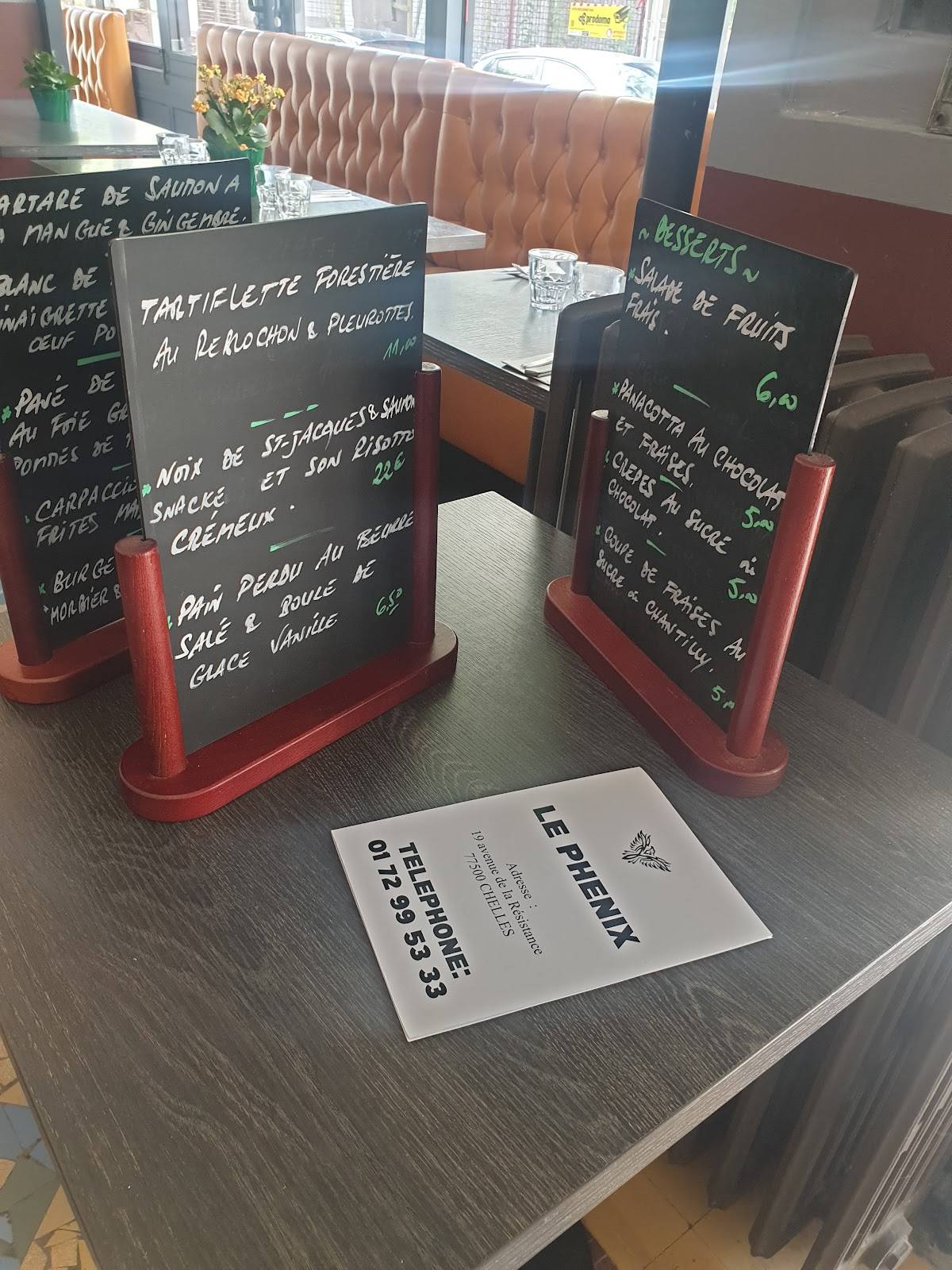 Menu au Le Phénix restaurant, Chelles