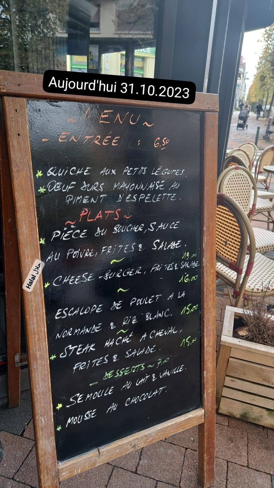 Menu au Le Phénix restaurant, Chelles