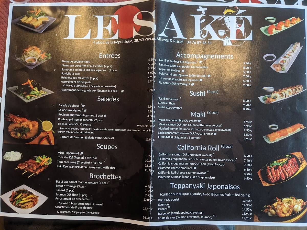 Menu au Le Saké restaurant, Varces-Allières-et-Risset