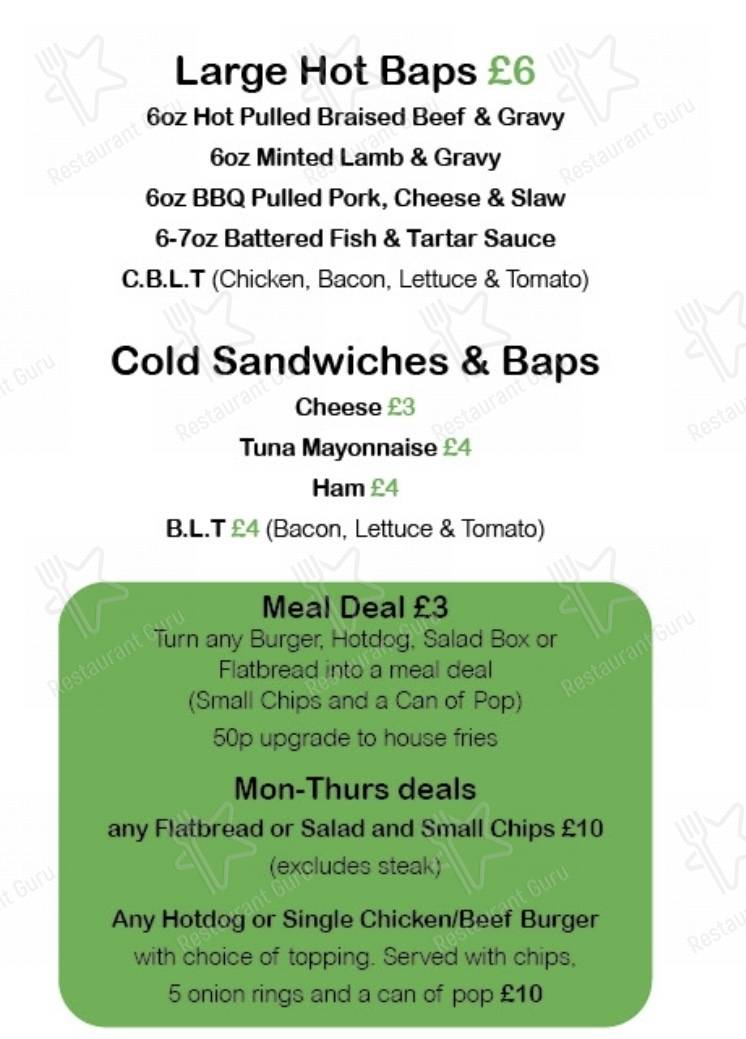 Menu at Mill St Kitchen cafe, Leek