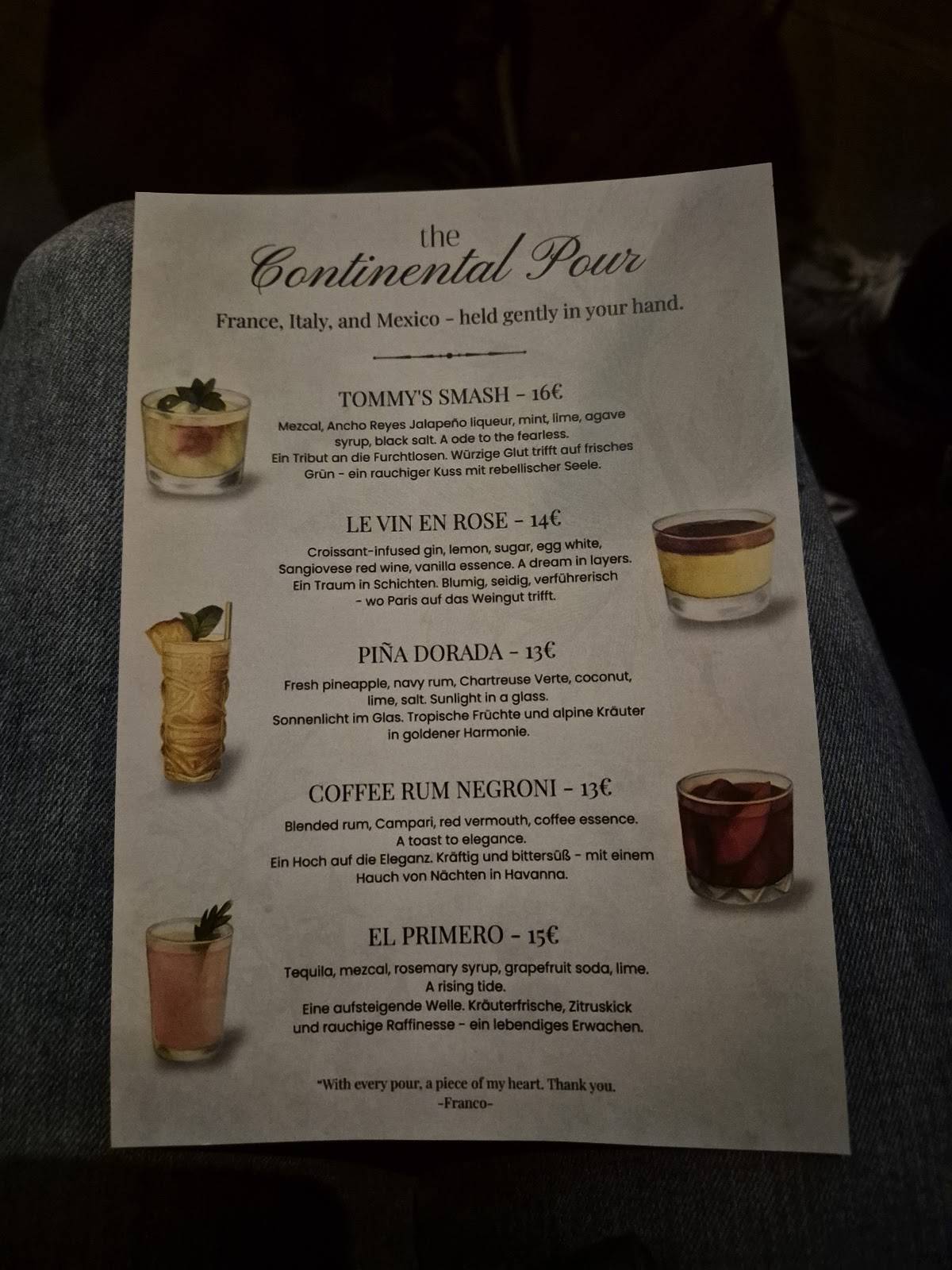 Speisekarte von Lemon Lounge Bremen - Cocktailbar, Kurse & Events, Bremen