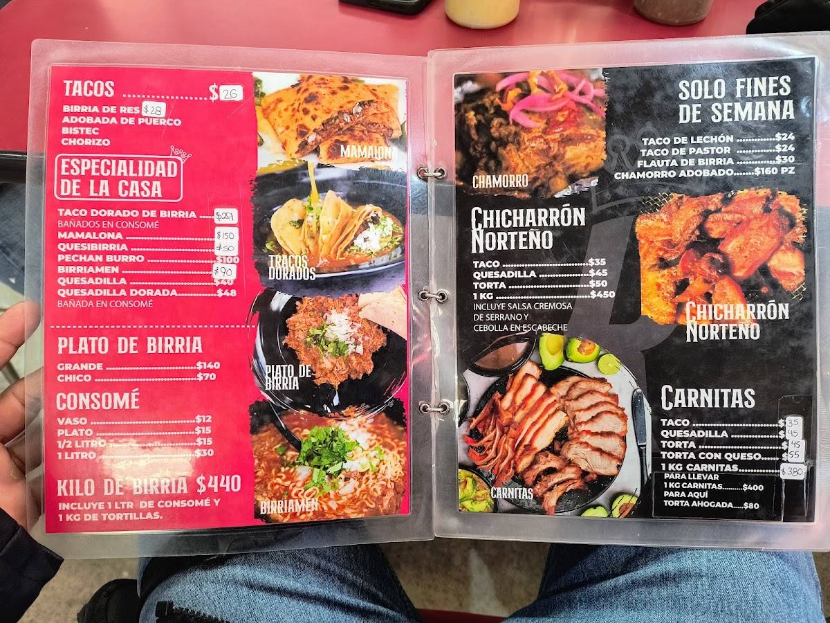 Carta del restaurante Birria Mr. Pechan El Rey del la Birria, Leon ...