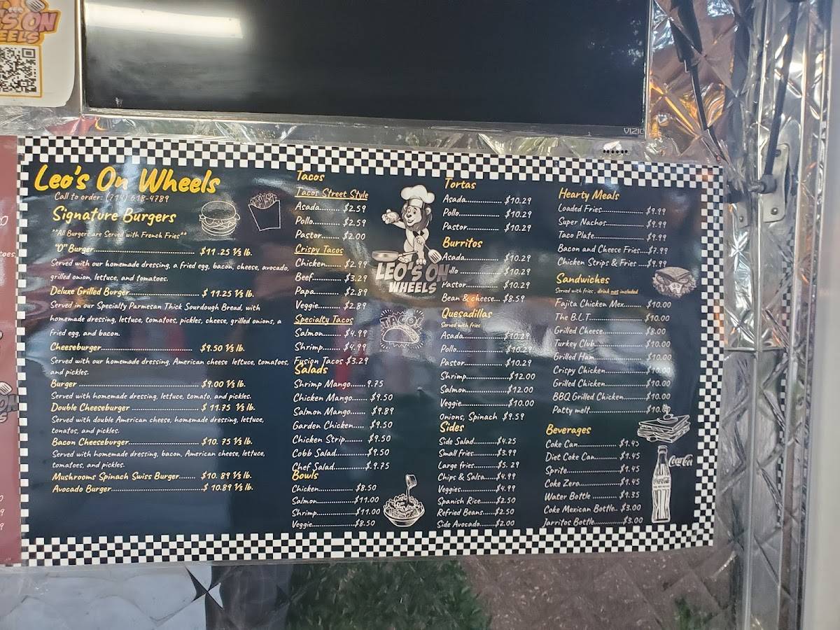 Menu at Leo's Cafe, Santa Ana