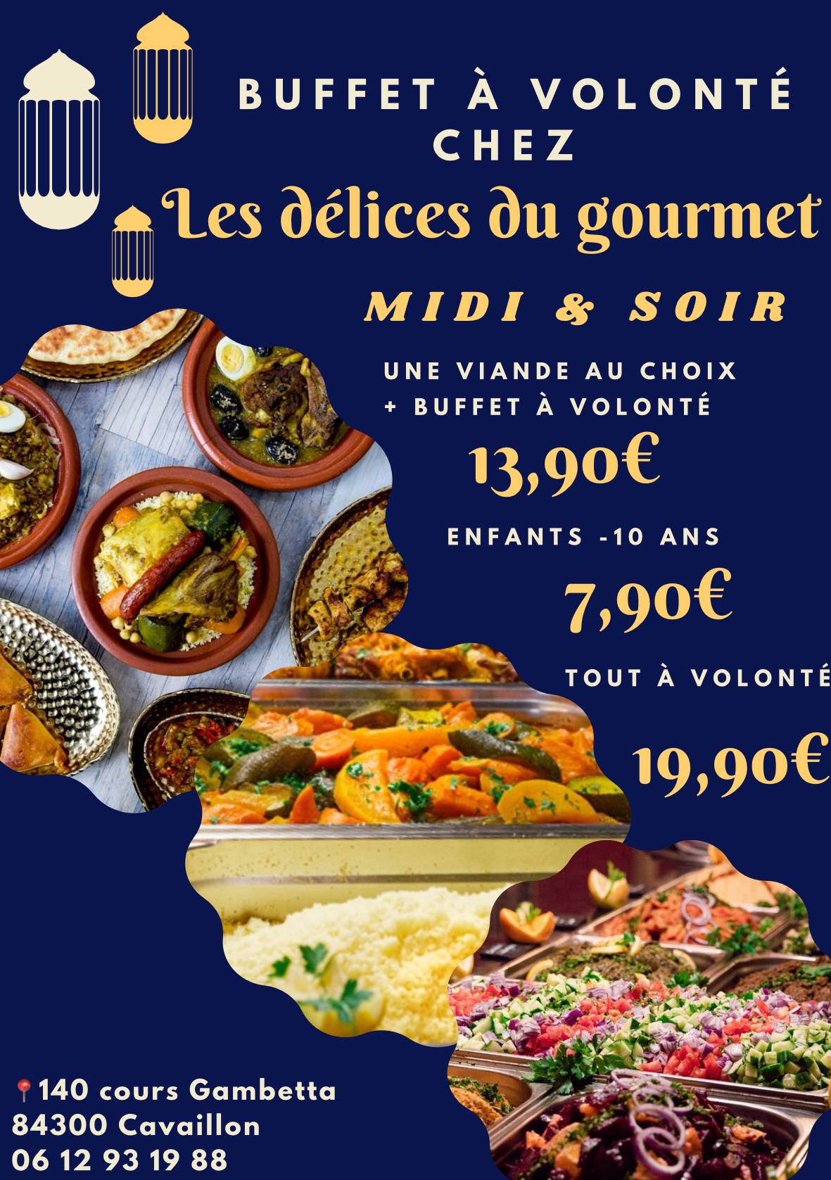 Menu au Les Délices du Gourmet restaurant, Cavaillon