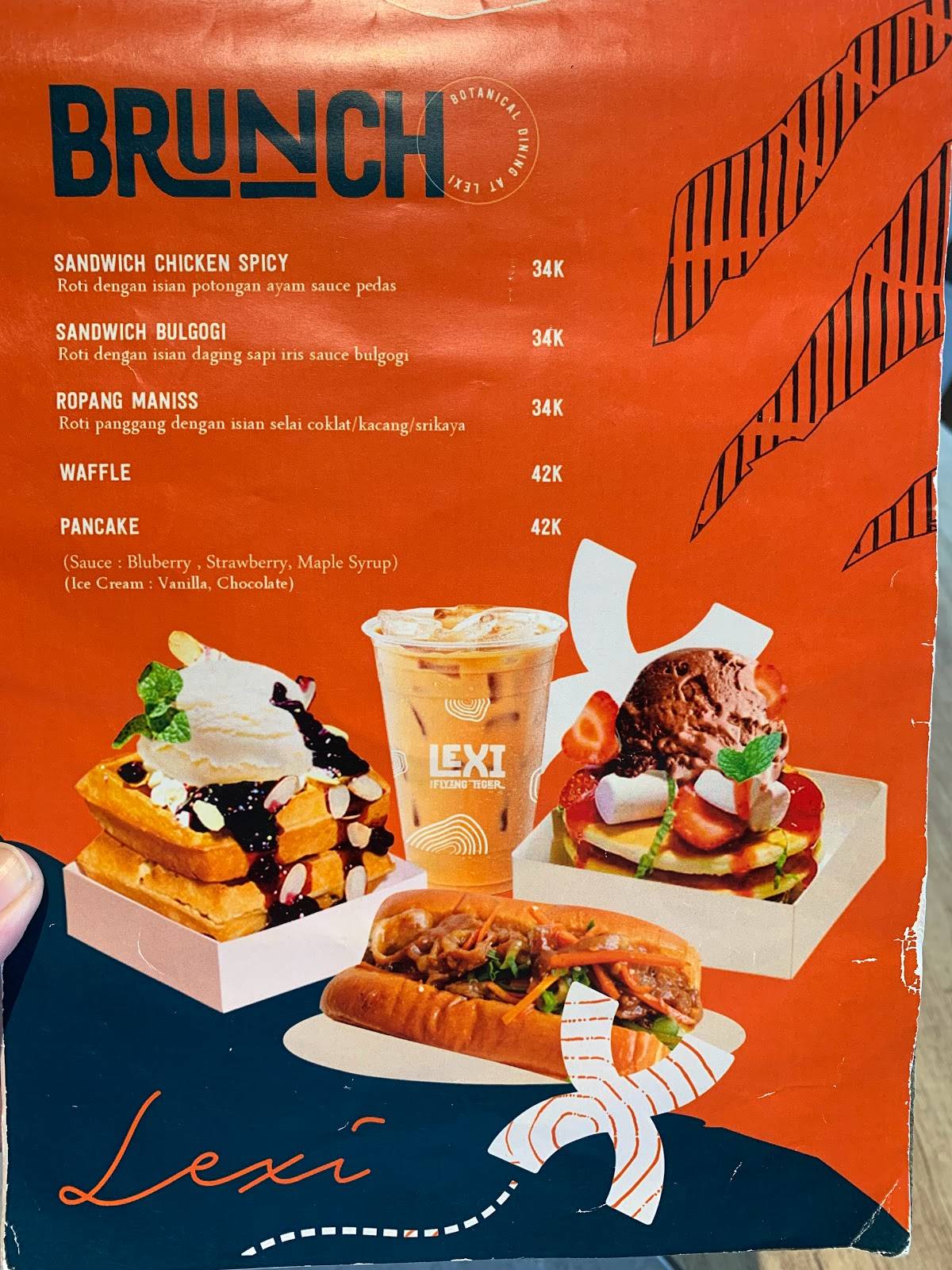 Menu at Lexi The Flying Tiger restaurant, Bandung