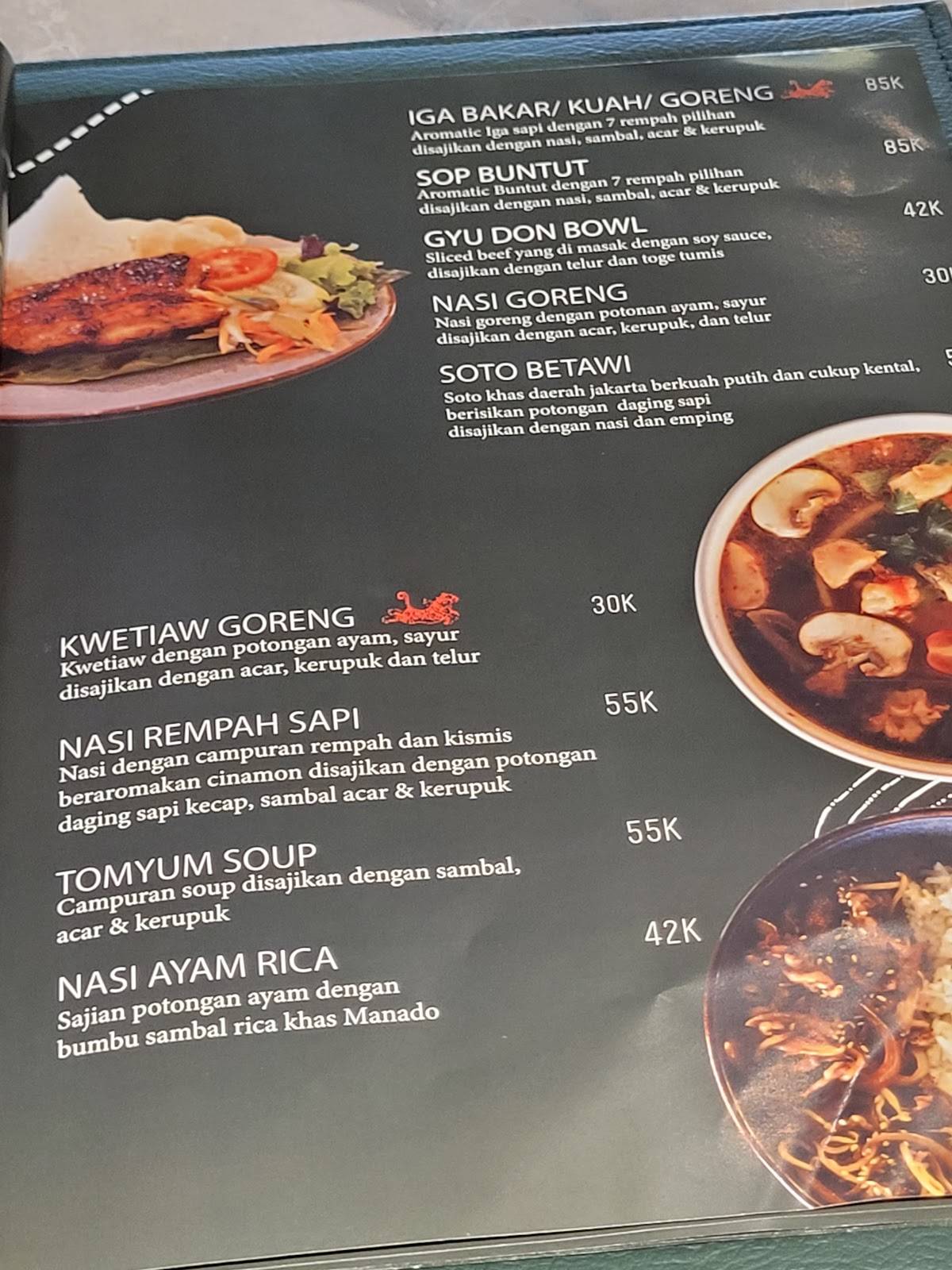 Menu at Lexi The Flying Tiger restaurant, Bandung