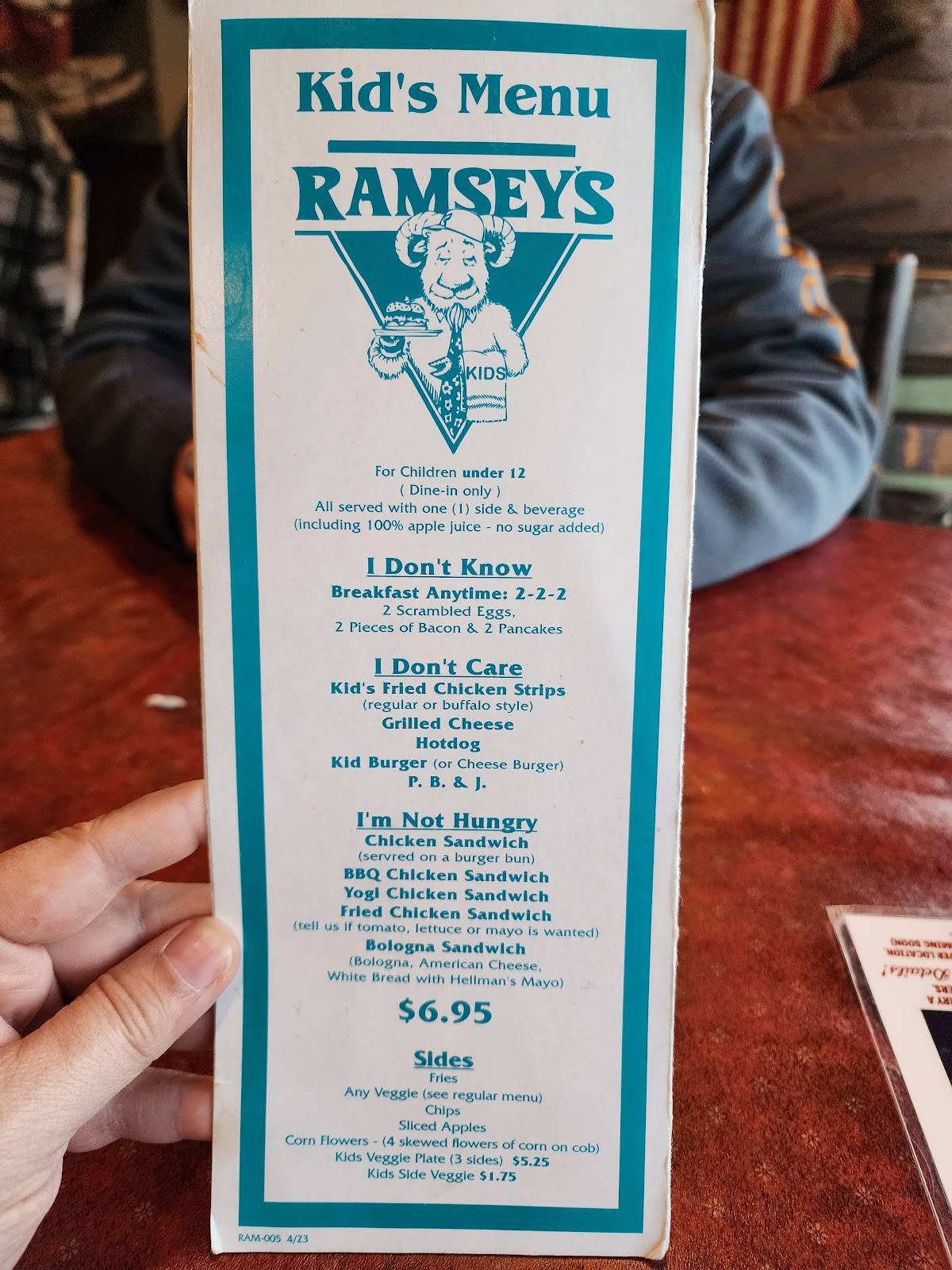 Menu at Ramsey's Diner - Harrodsburg Rd restaurant, Lexington, Old ...