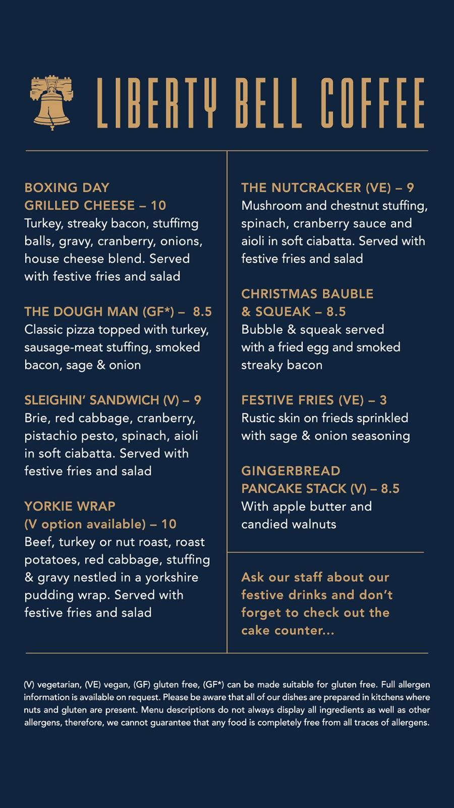 Menu at Liberty Bell Coffee pub & bar, Birkenhead, 5 Hamilton St
