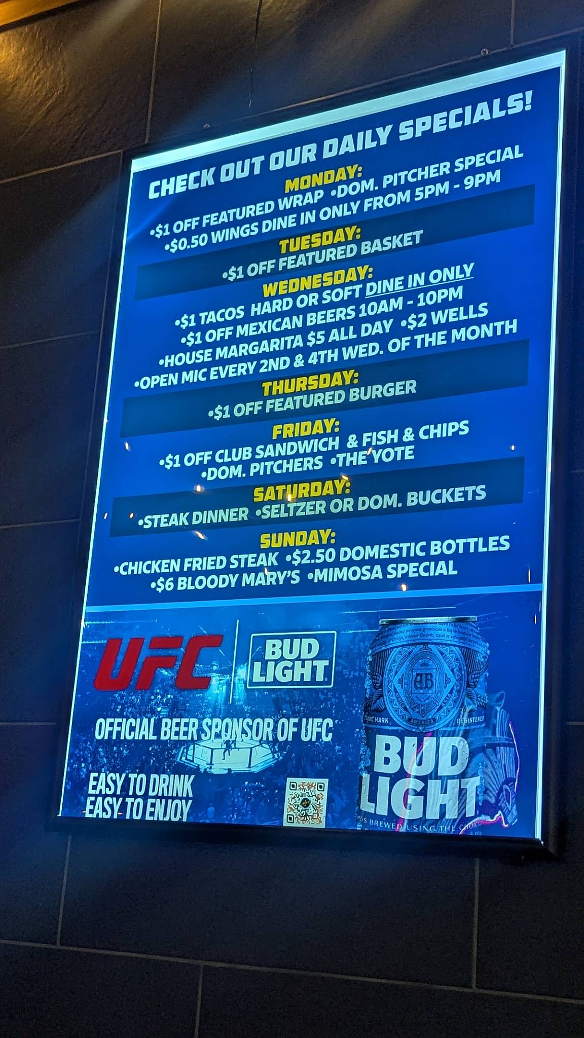 Menu at Library Sports Bar & Grill, Salina