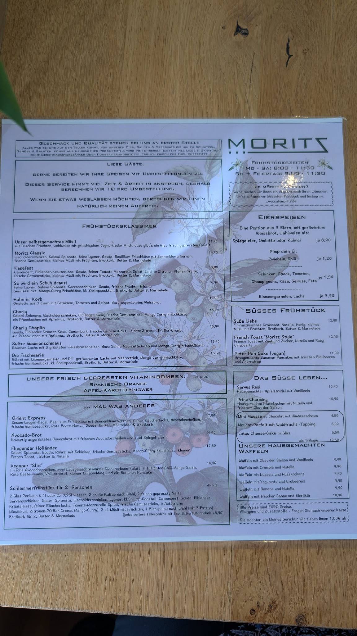 Speisekarte von Café Moritz cafe, Lichtenfels
