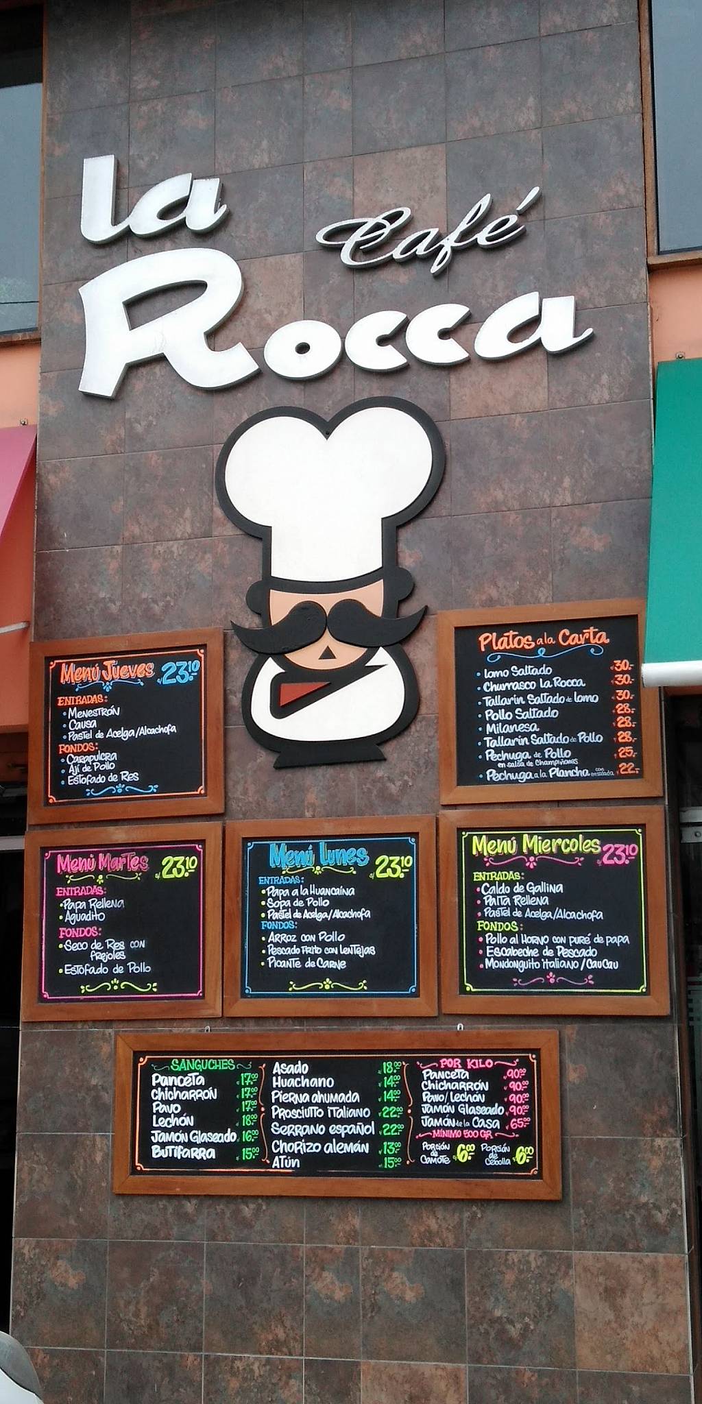 Carta de Café La Rocca, La Victoria, Av Nicolás Arriola 499